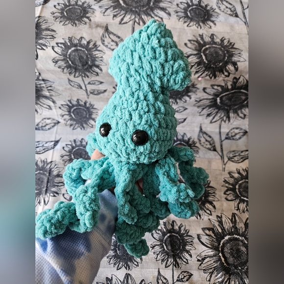 Hand Crafted | Toys | Crochet Teal Squid Amigurumi Plushie Doll | Poshmark